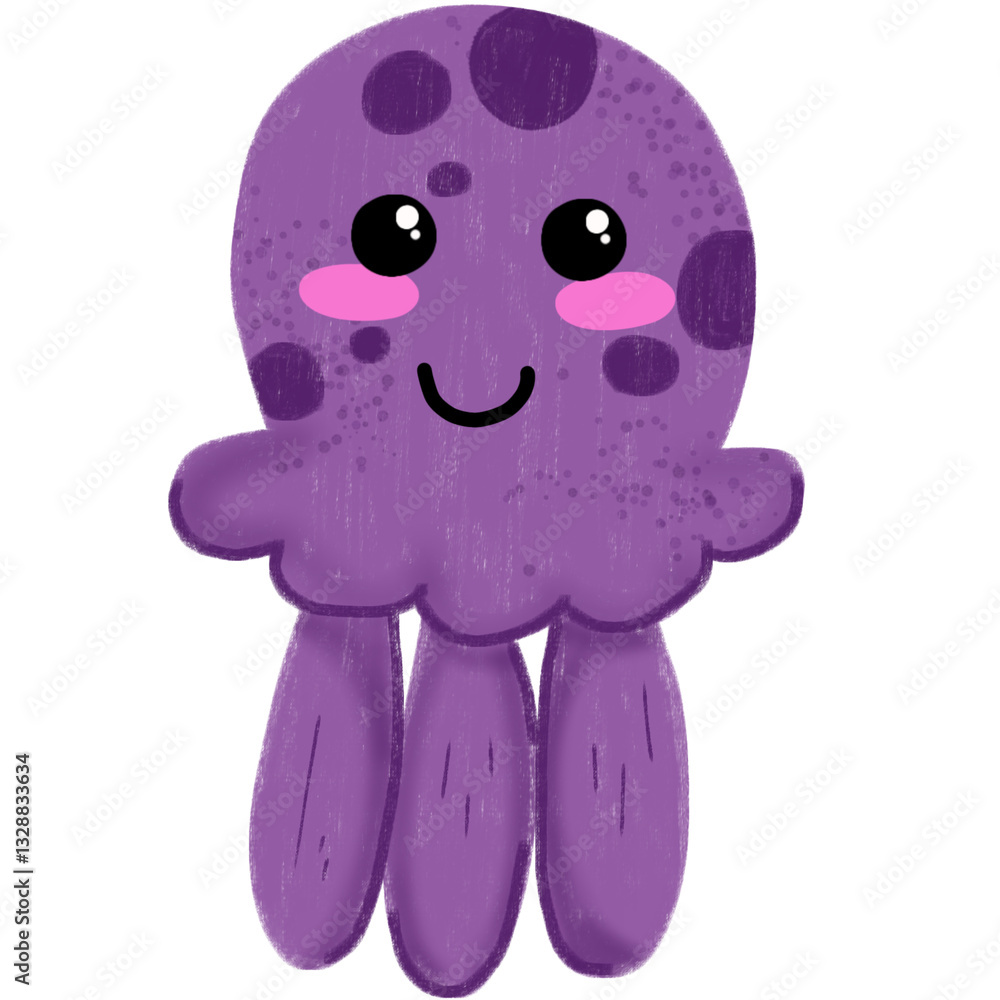 cute purple squid clipart image, clip art for decoration Stock ...