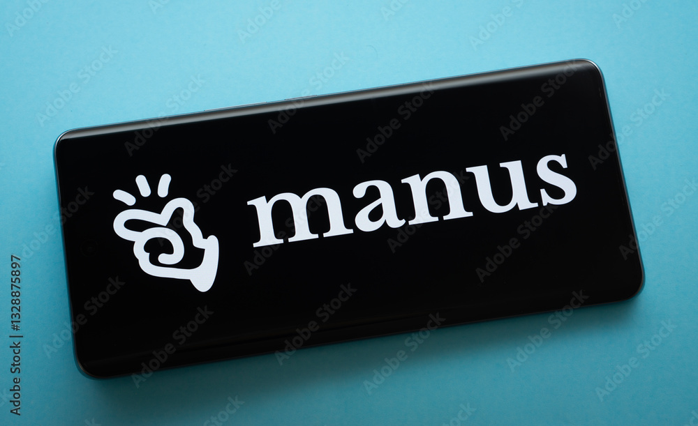 Dhaka, Bangladesh- 13 March 2025: Manus Ai logo is seen on a smartphone ...