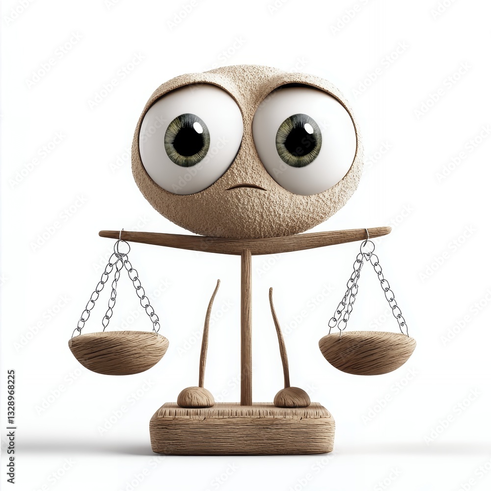 Whimsical Clay Figure on a Scale: A Depiction of Balance and ...