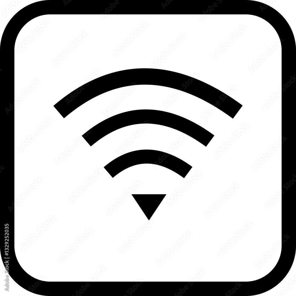 Wifi icon. Free sign isolated icon. wi-fi network . Public wifi area ...