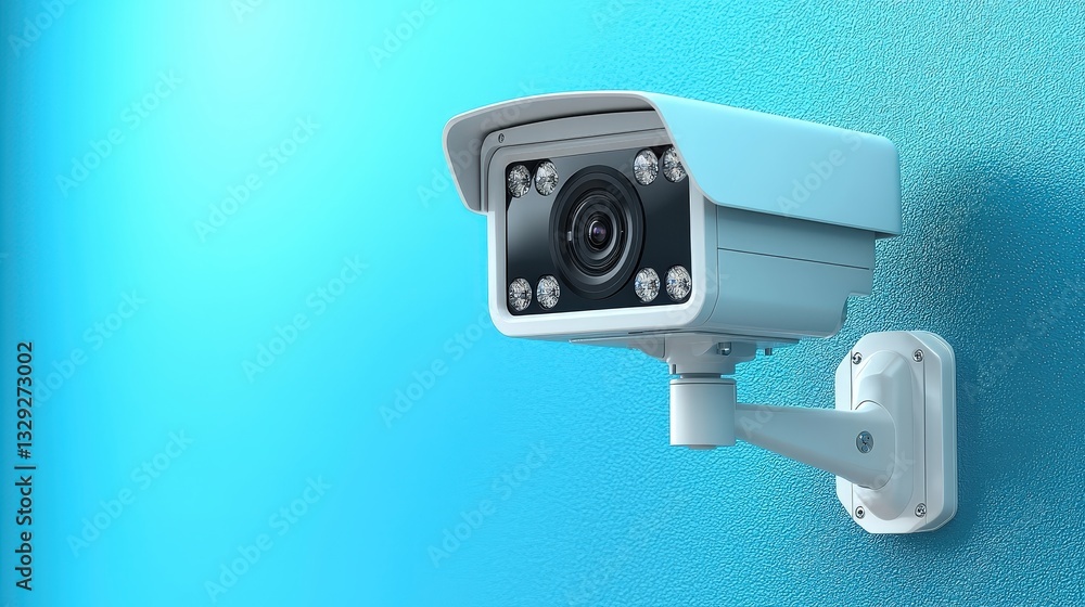 Security camera efficiently mounted on a wall for enhanced home ...