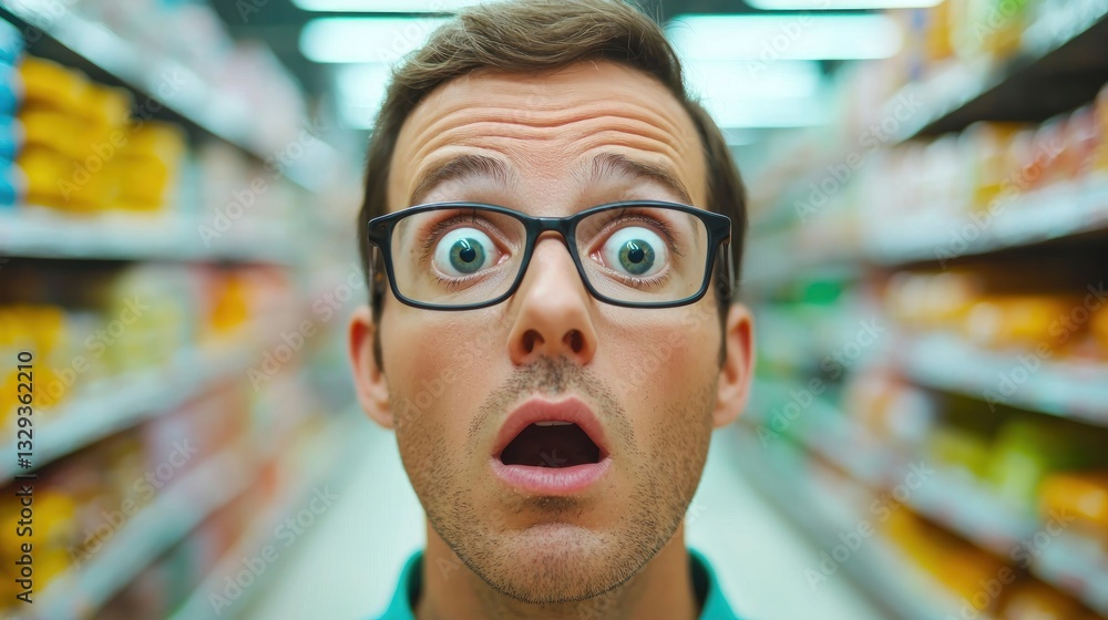 Tax hike shock us consumer's reaction at grocery store shopping aisle ...