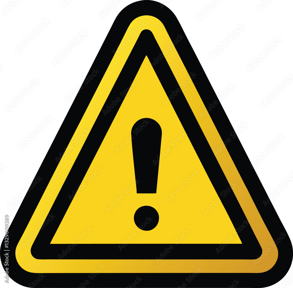 hazard warning sign with bold exclamation mark, danger symbol isolated ...