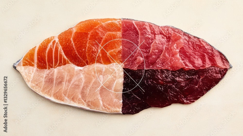 Colorful tuna anatomy infographic breaking down different cuts Stock ...