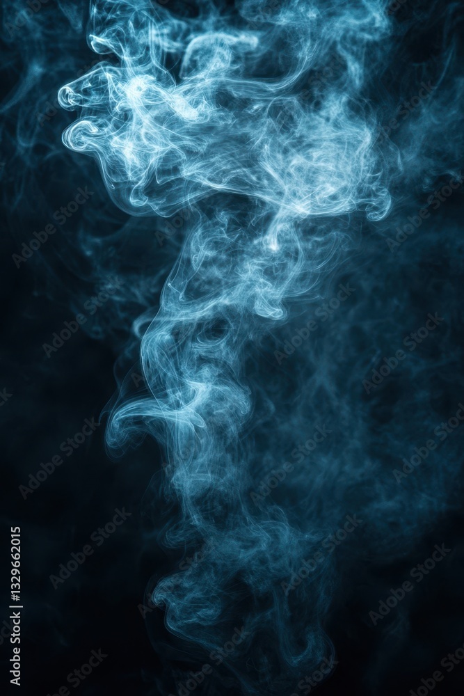 Mystical Ethereal Smoke Effect Element Rising Against Dark Background ...