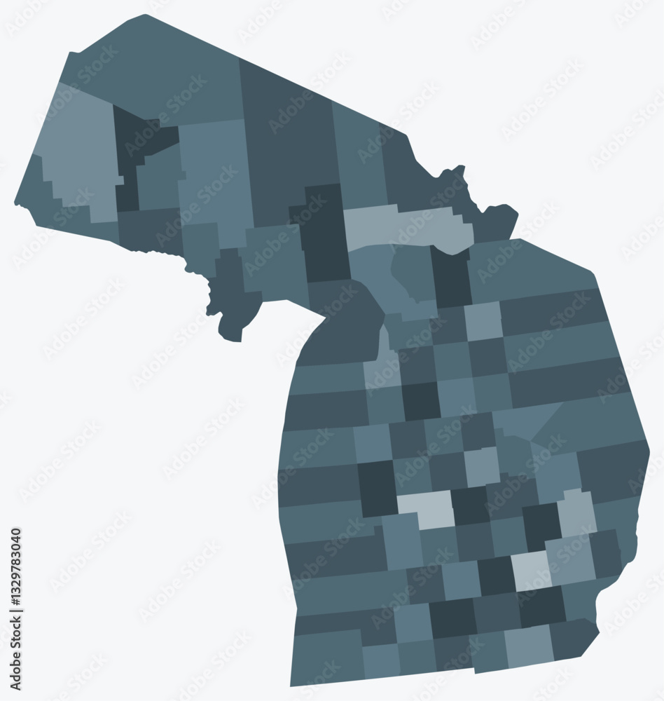 Map of Michigan with counties. Just a simple state border map with ...