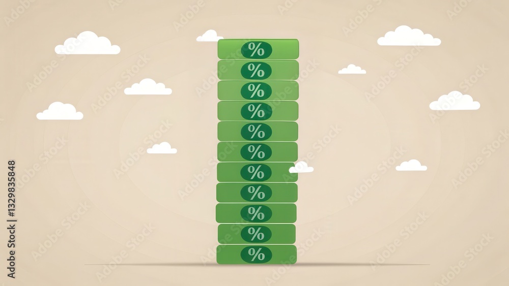 Economic risk influenced by inflation and regulation concept. Stacked ...