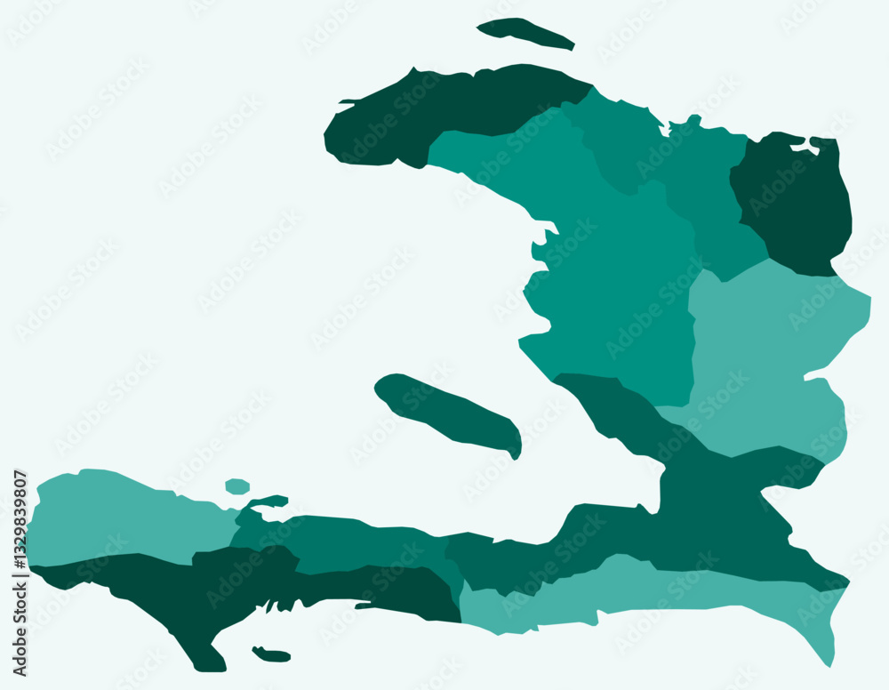 Vector de Stock Map of Haiti with regions. A simple country border map ...
