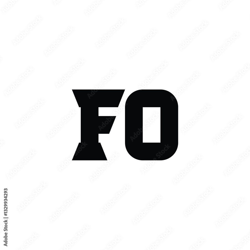 FO monogram logo design letter text name symbol monochrome logotype ...