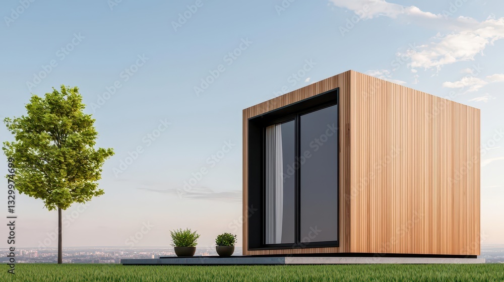 Tiny modular home with minimalist interior and renewable materials ...
