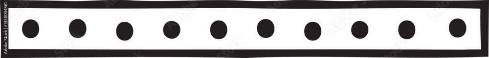 Linear border with dots inside a line. Vector illustration made with ...