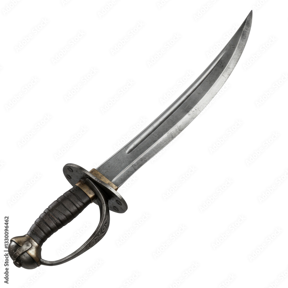 Pirate Sword Replica, Historical Battle Weapon with Black Handle and ...