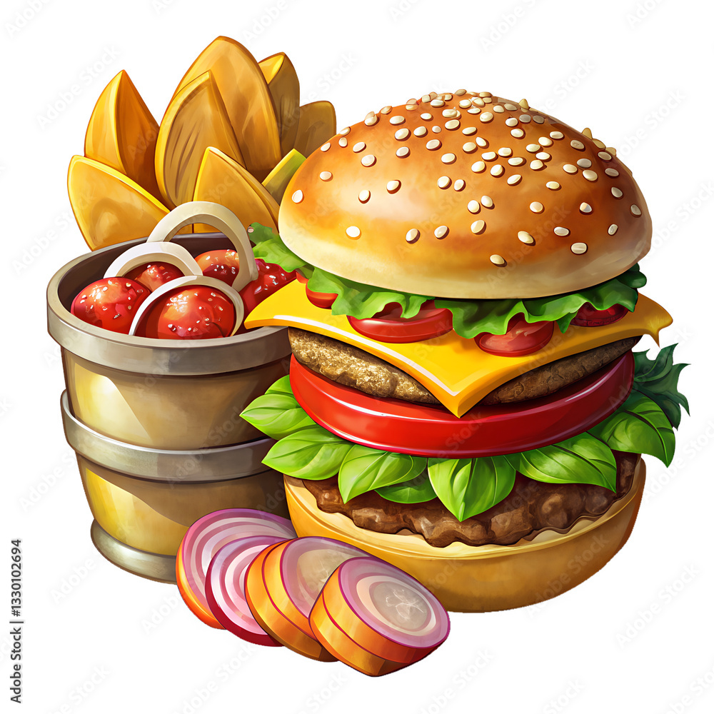 In N Out Burger and Fries PNG Image Stock Illustration | Adobe Stock