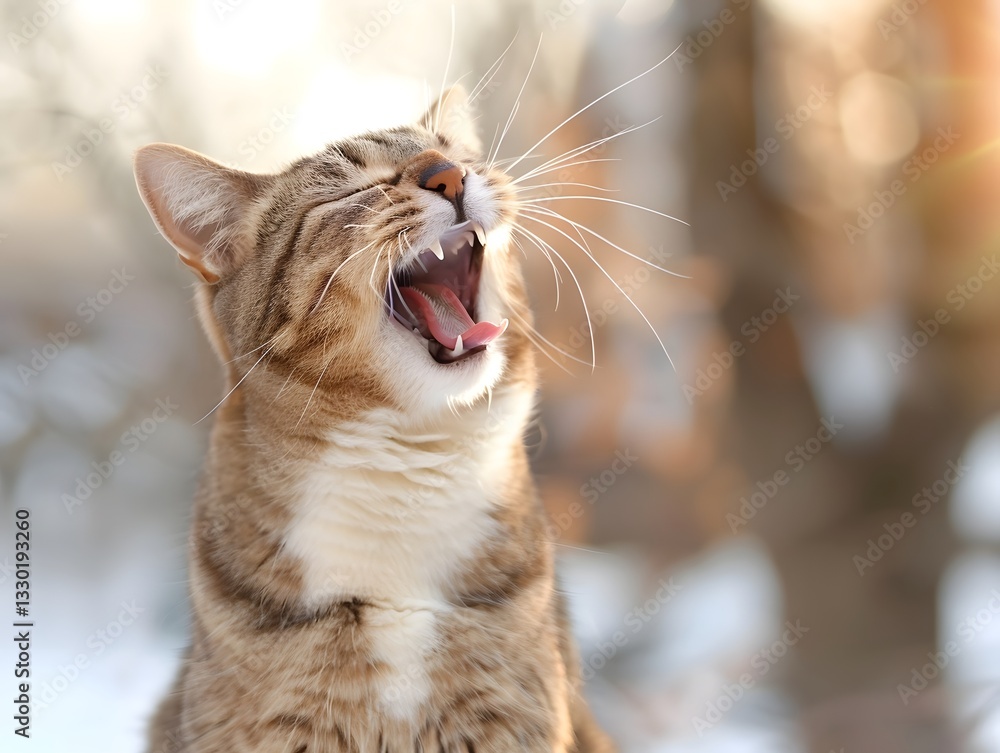 Goofy Cat Caught in Hilarious Mid Sneeze Expression Stock Photo | Adobe ...