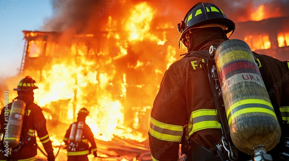 Firefighters tackle intense building blaze, demonstrating courage and ...