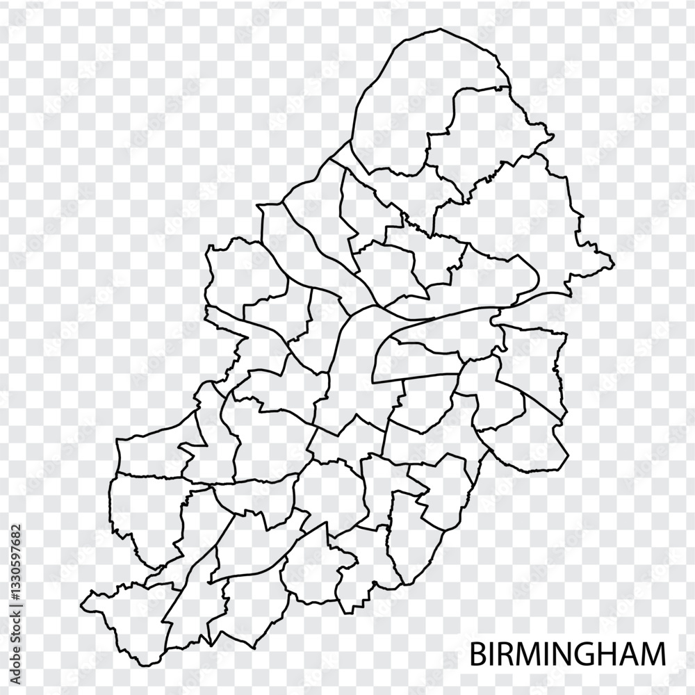 Image vectorielle Stock High Quality map of Birmingham is a city of ...