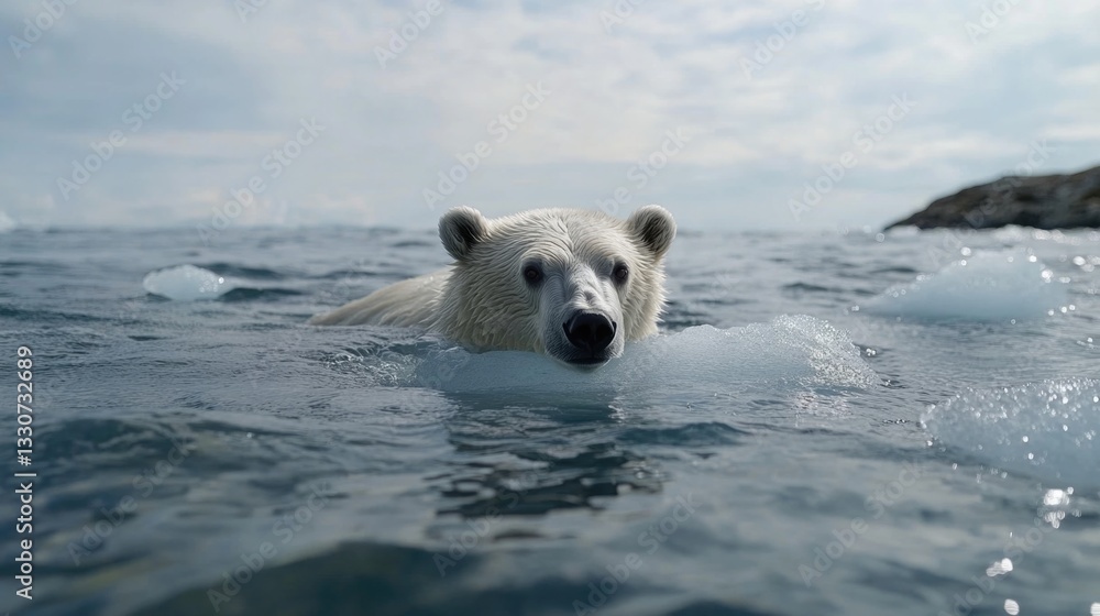 Polar bears white: Arctic predator, icy habitat, snowy camouflage ...