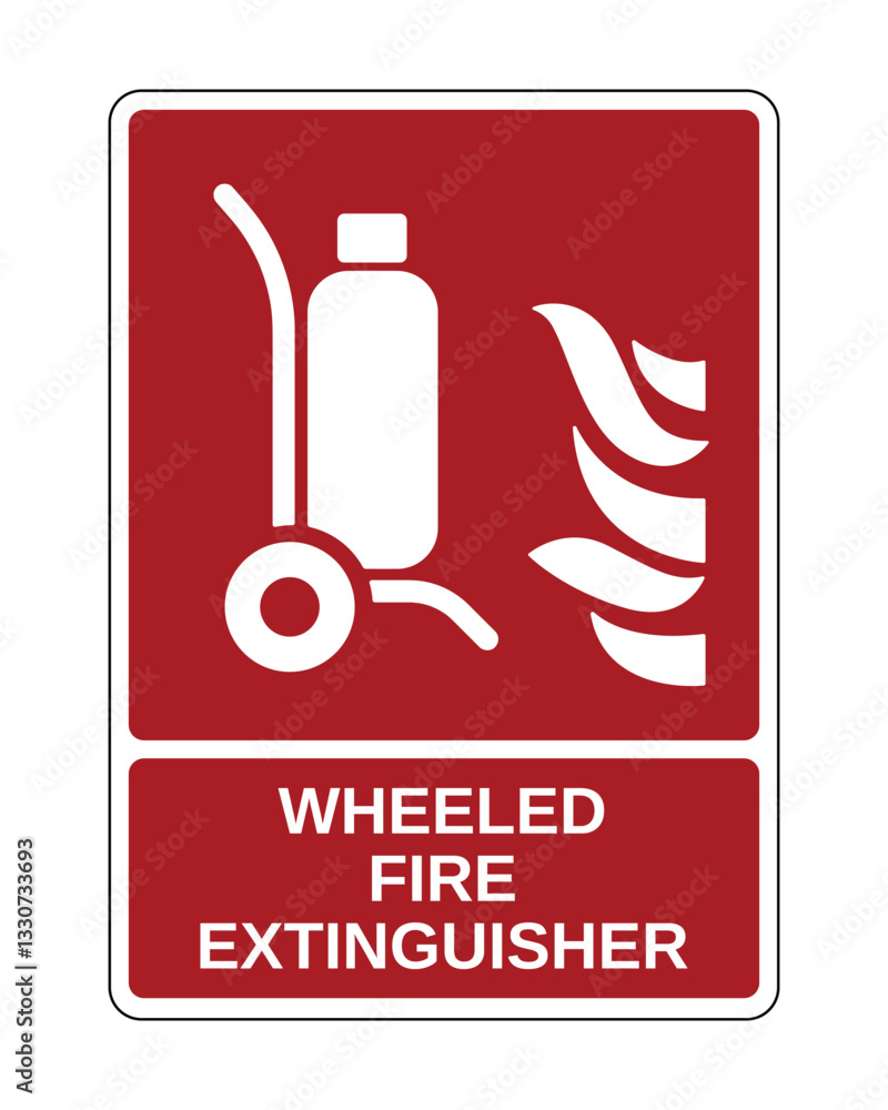 Wheeled Fire Extinguisher Sign, Fire Protection Equipment Sign with ...