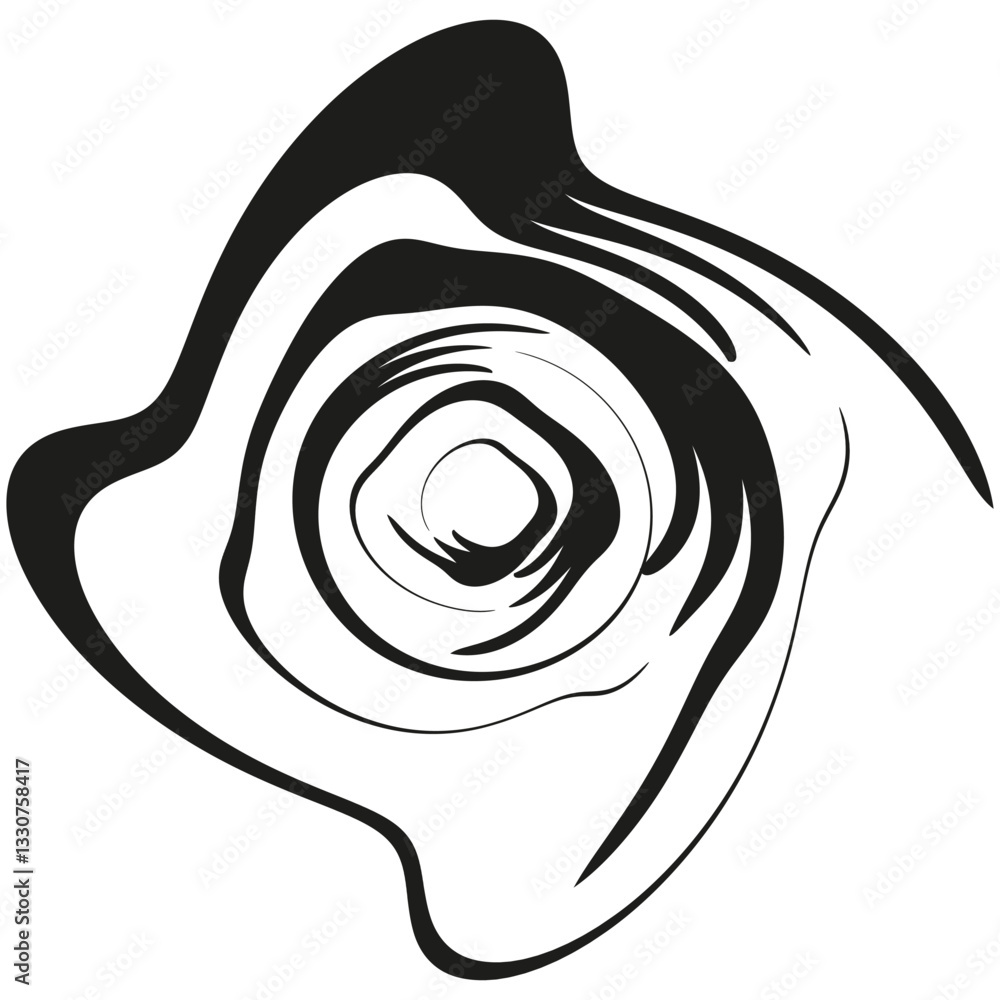 Spiral vortex icons. Black vector symbols. Swirling line shapes. White ...