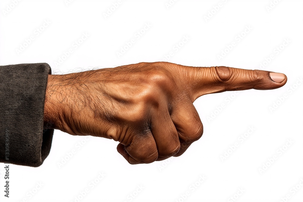 Assertive Hand Gesture Pointing: Close-Up Focus on Nonverbal Business ...