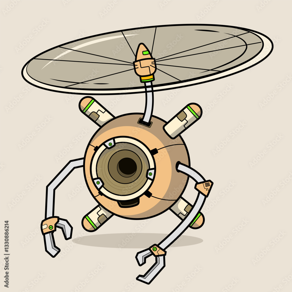 Futuristic Cartoon robotic character detailed robot for tech-themed ...
