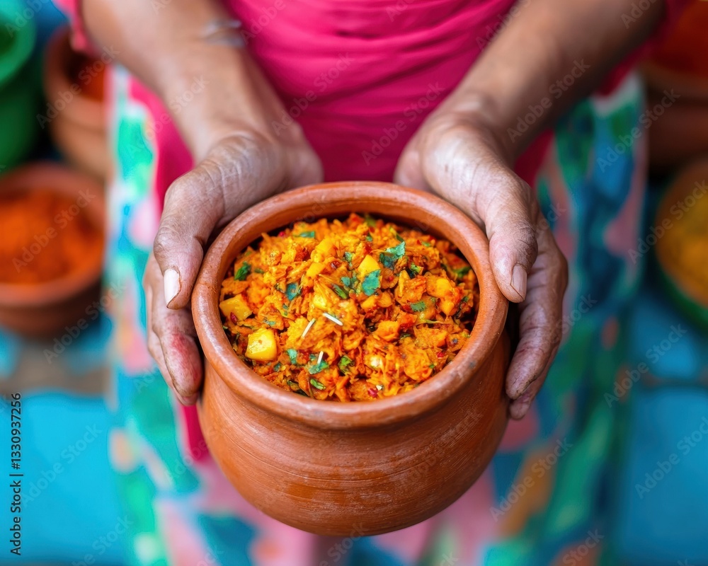 Artisanal Street Food Renaissance Vibrant Mango Pickle in Traditional ...