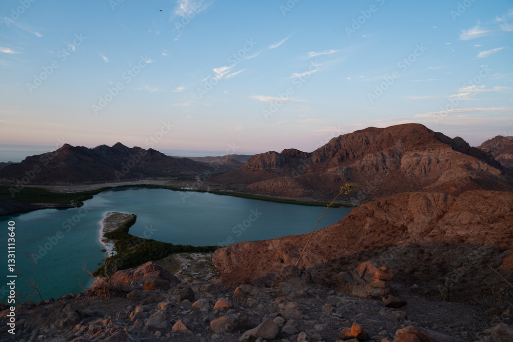 Playa Balandra in Baja California Sur, coastal view of majestic desert ...