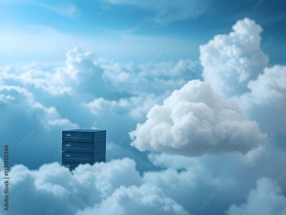Cloud Computing Server Rack in the Clouds - Data Storage, Technology ...