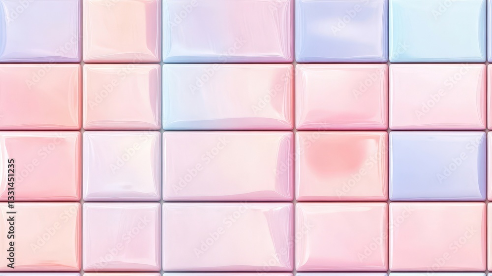 Seamless Pastel Tiles: A mosaic of square tiles in soft pastel hues ...