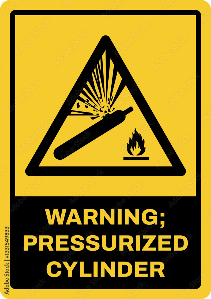 warning safety signs v2 uppercase text_warning ; pressurized cylinder ...