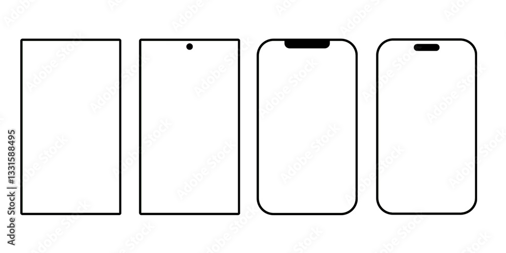 Realistic models smartphone with transparent screens. Smartphone mockup ...