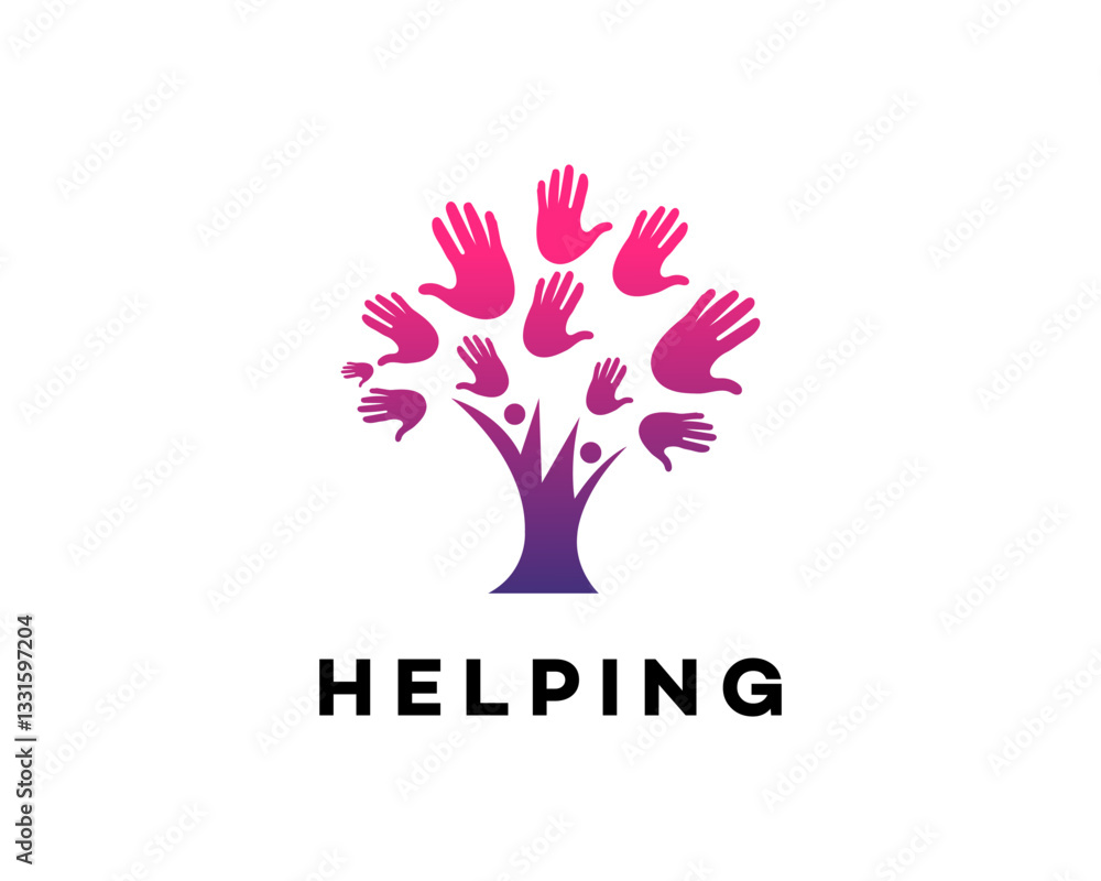 Helping Hands Tree Logo Charity, Support, Community, Growth Stock ...
