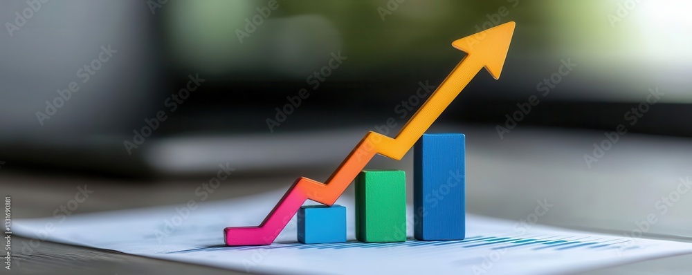 Dynamic visual of a quarterly financial report cover page with a bold ...