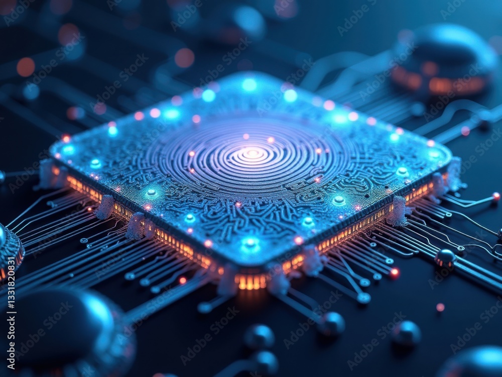 Procesador cuántico futurista, que revela sus Cúbits superconductores ...