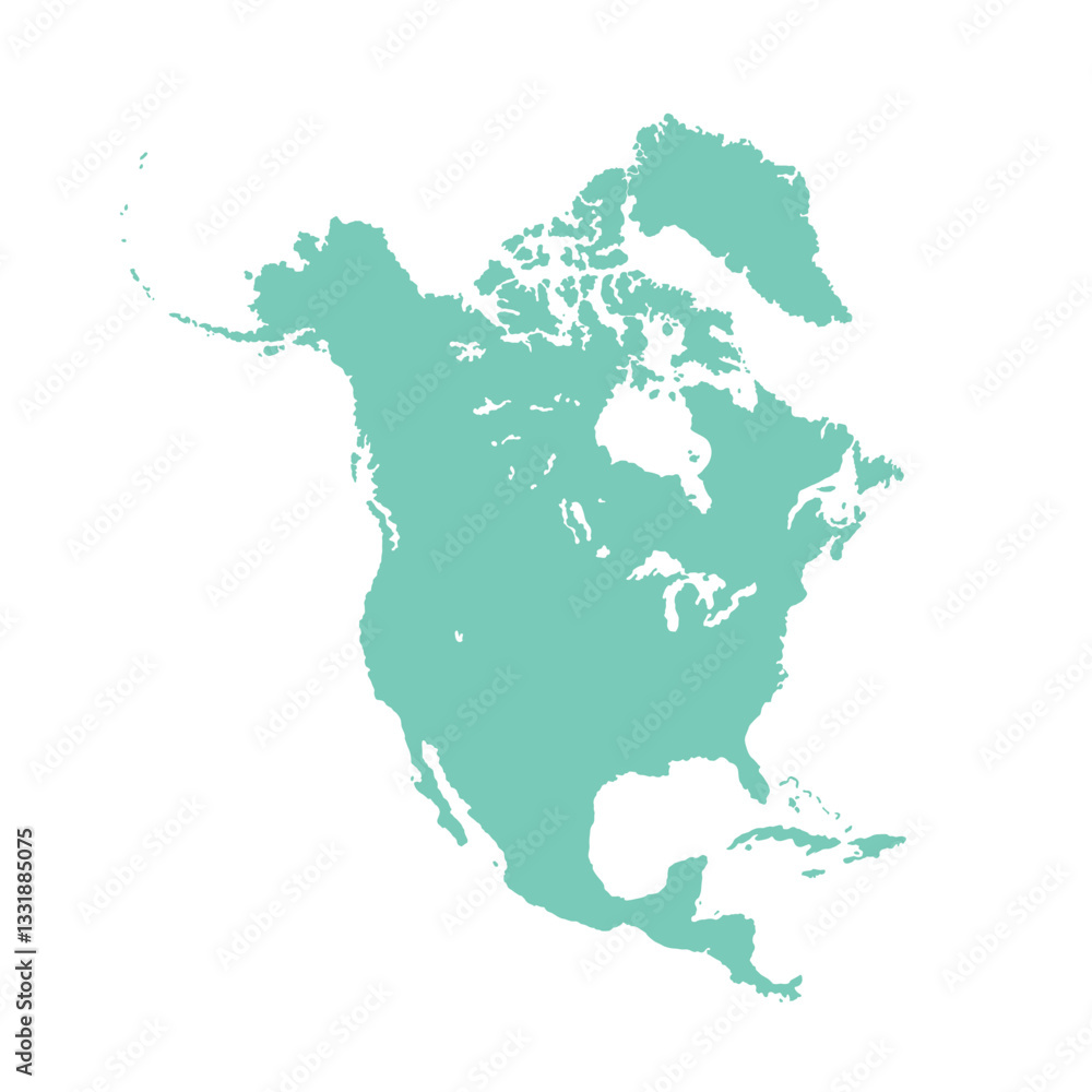 Map of North America, sign silhouette. World Map Globe. Vector ...