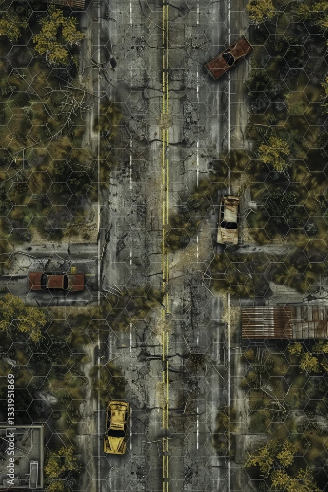 post apocalyptic map, battlemap, rpg map, wasteland map, strategic ...