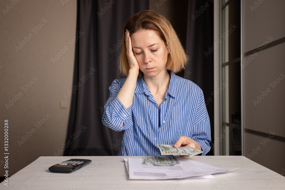Utility bill shock, woman stressed by high gas and electricity costs ...