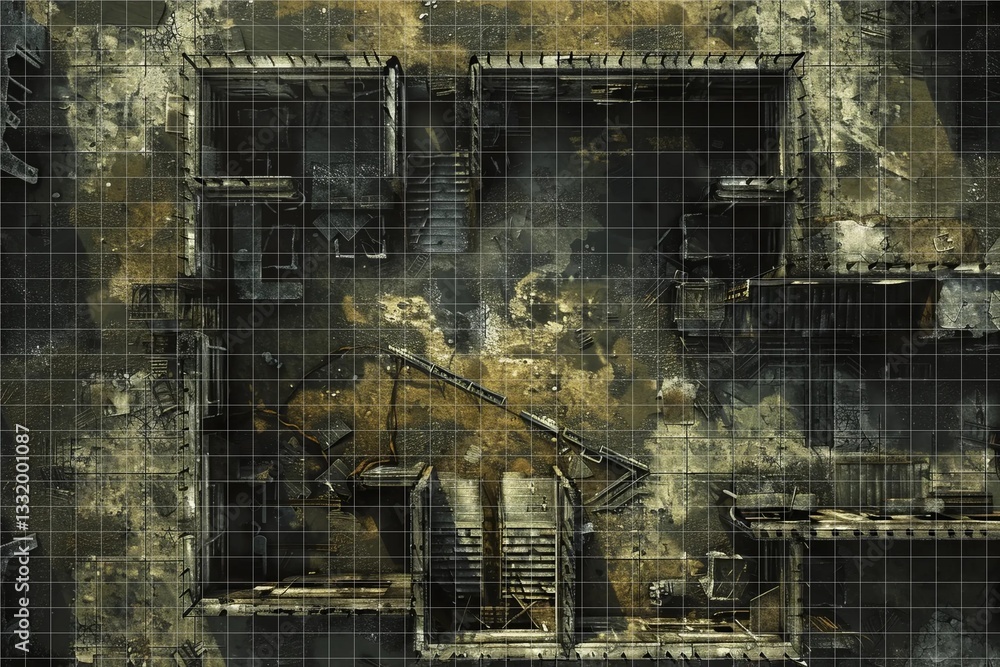 post apocalyptic map, battlemap, rpg map, wasteland map, dark fantasy ...