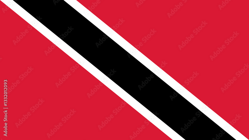 Flag of Trinidad and Tobago displaying diagonal black stripe against ...
