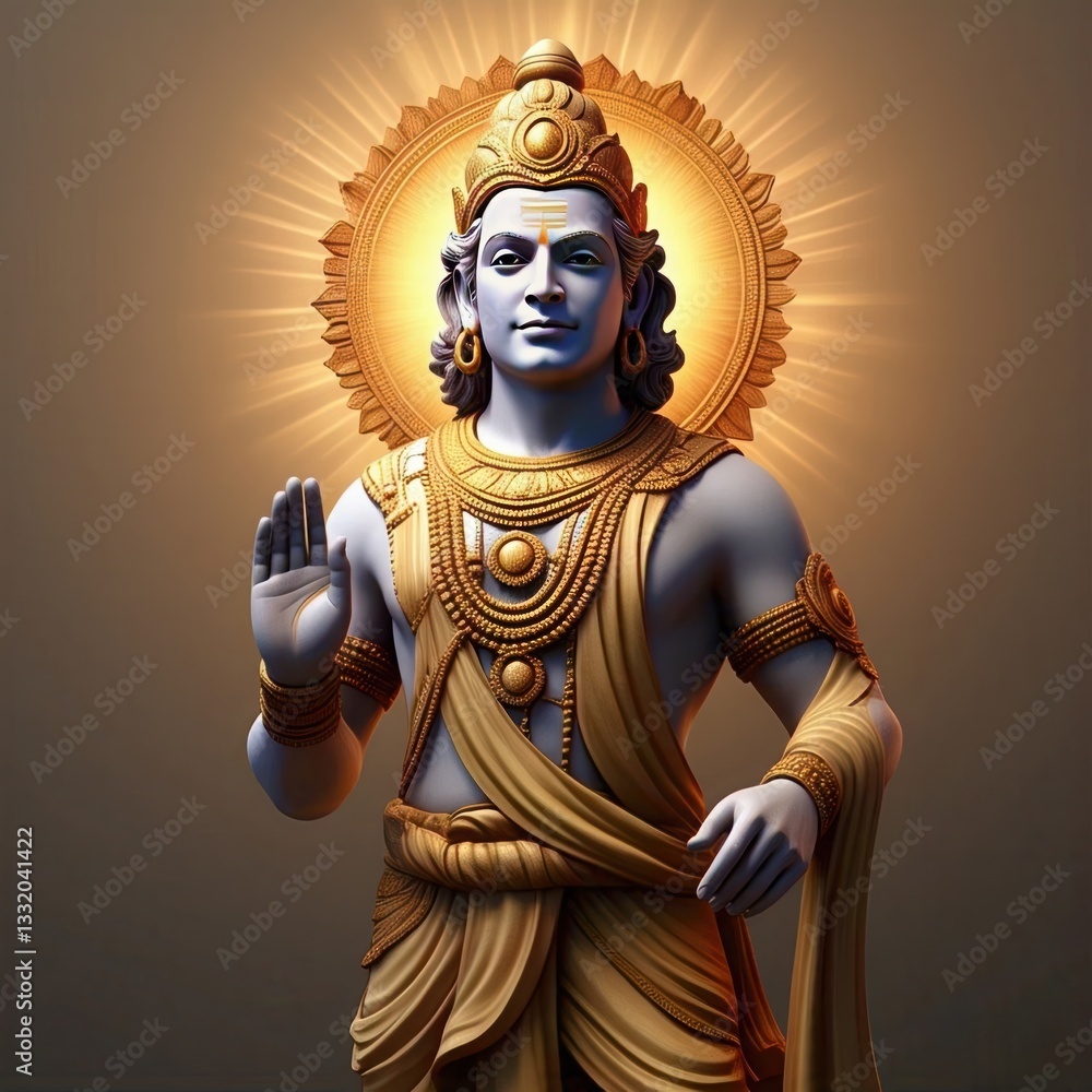 Lord Shri Ram – Divine Blessing Pose with Glowing Aura | Hindu God | 4K ...