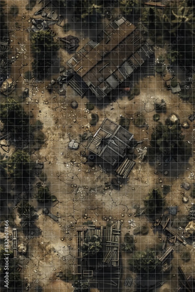 Battlemap Rangers Rest Post Apocalyptic Terrain Map RPG Game Scenario ...