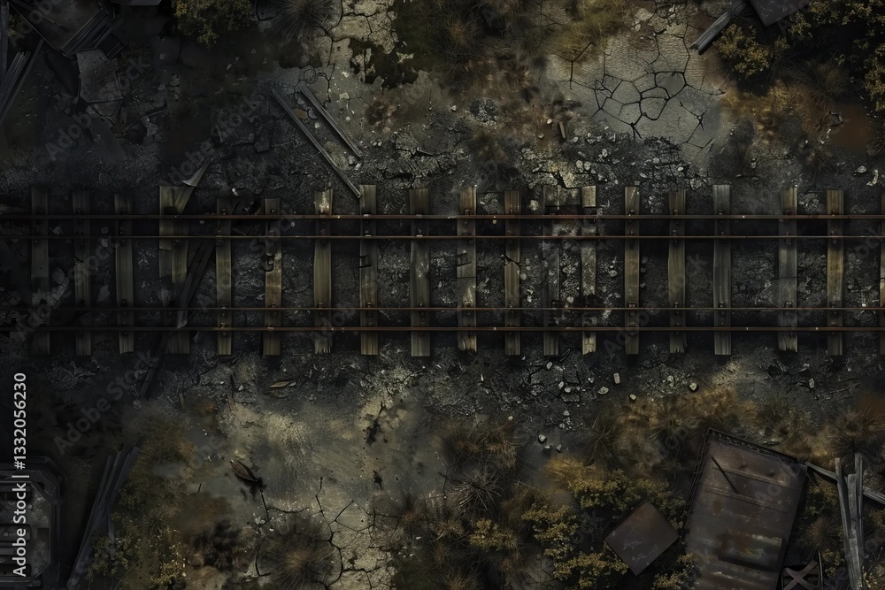 post apocalyptic terrain map, battlemap, rpg map, wasteland map, ruined ...