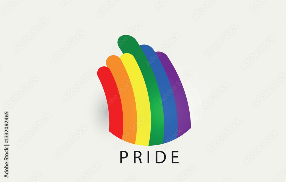 Pride Logo Colorful Rainbow Hand. Symbol of LGBT Pride. Editable image ...