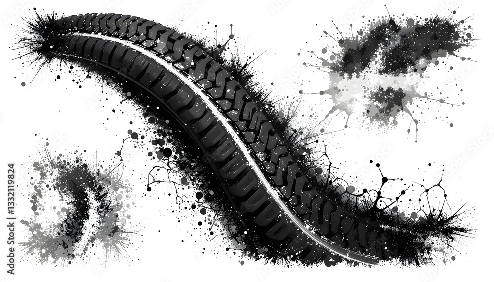 Tire tread marks, drift, motorsport, motocross, rally, tread mark with ...
