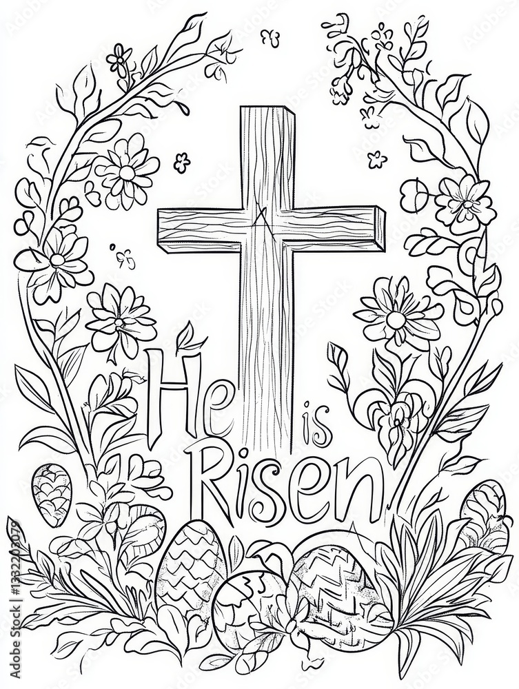 He Is Risen Easter Coloring Page - Religious Easter coloring page ...