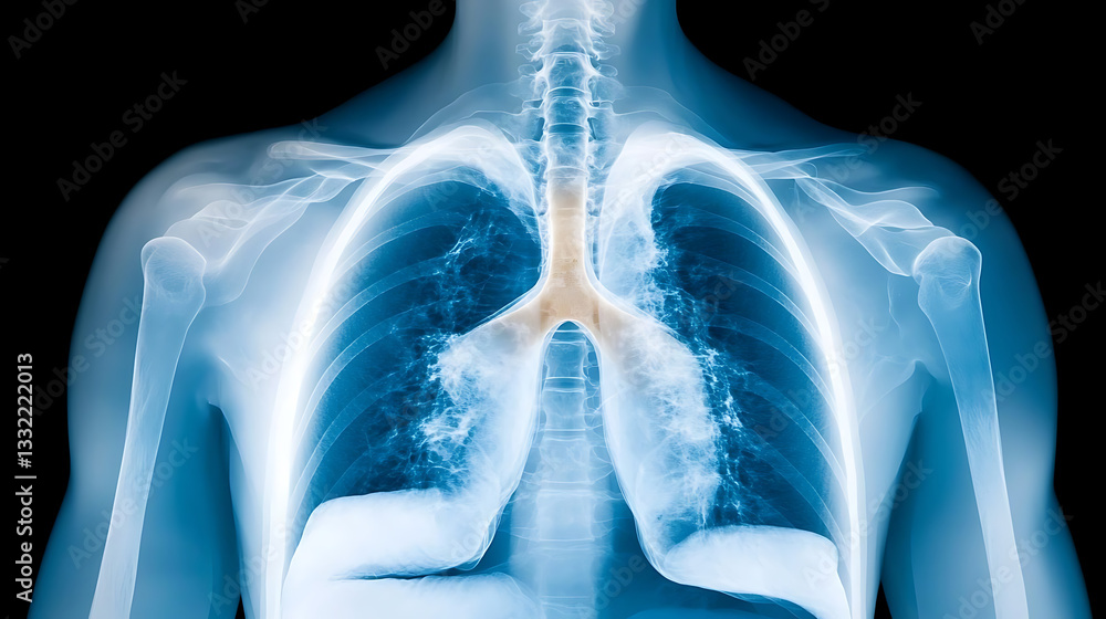 High-contrast x-ray imaging of lungs and chest cavity for medical ...