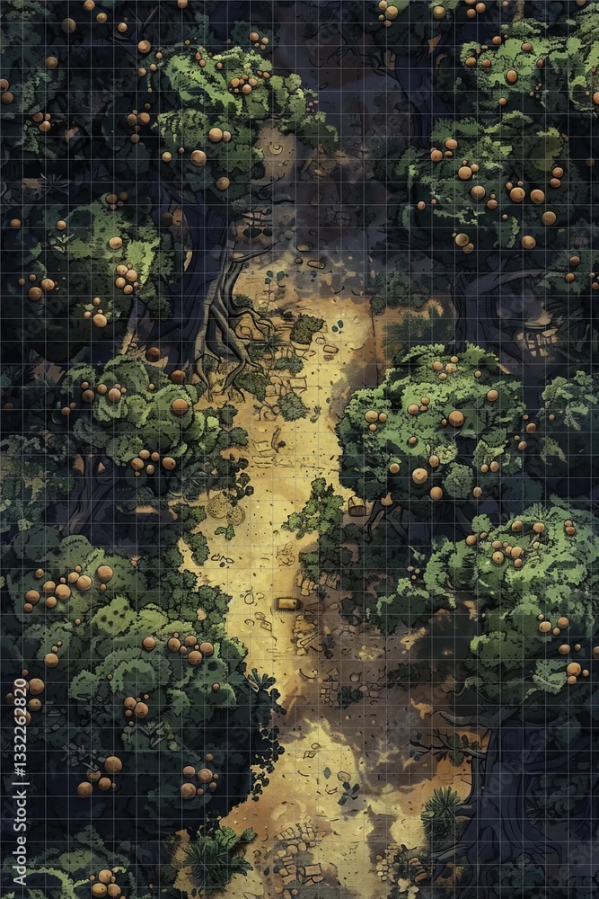 dnd battlemap gridded fantasy adventure map detailed grid system for ...