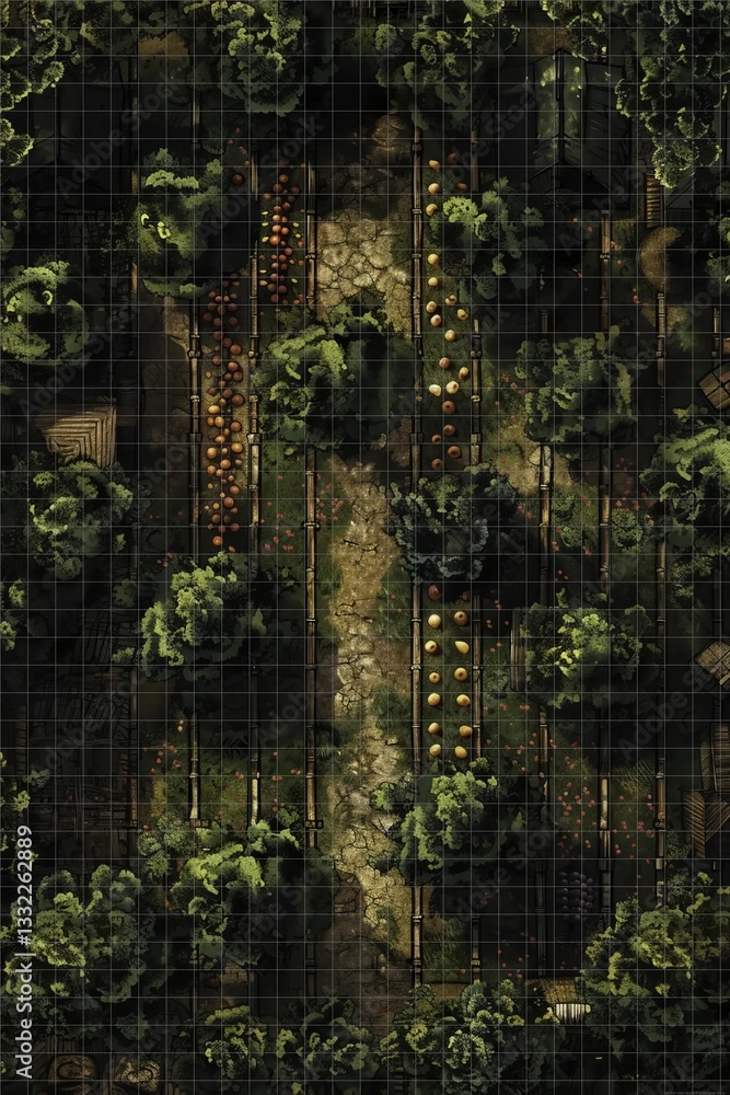Ilustrace dnd battlemap gridded fantasy tabletop rpg map detailed ...