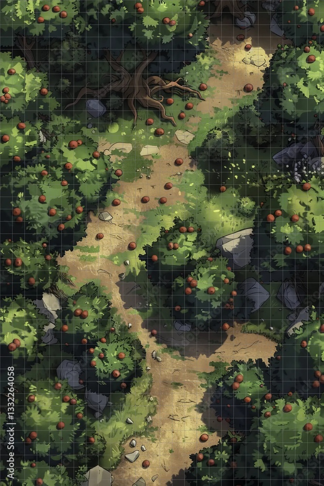 DND Battlemap Gridded Fantasy Game Map for RPG Adventures Detailed Grid ...
