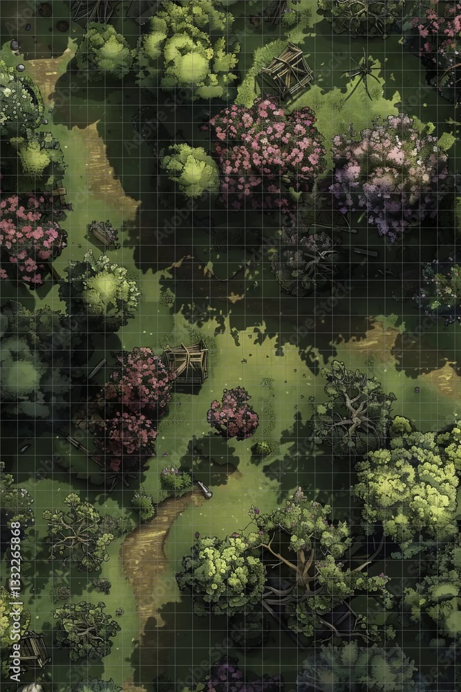 dnd battlemap grid-based fantasy map for tabletop role-playing games ...